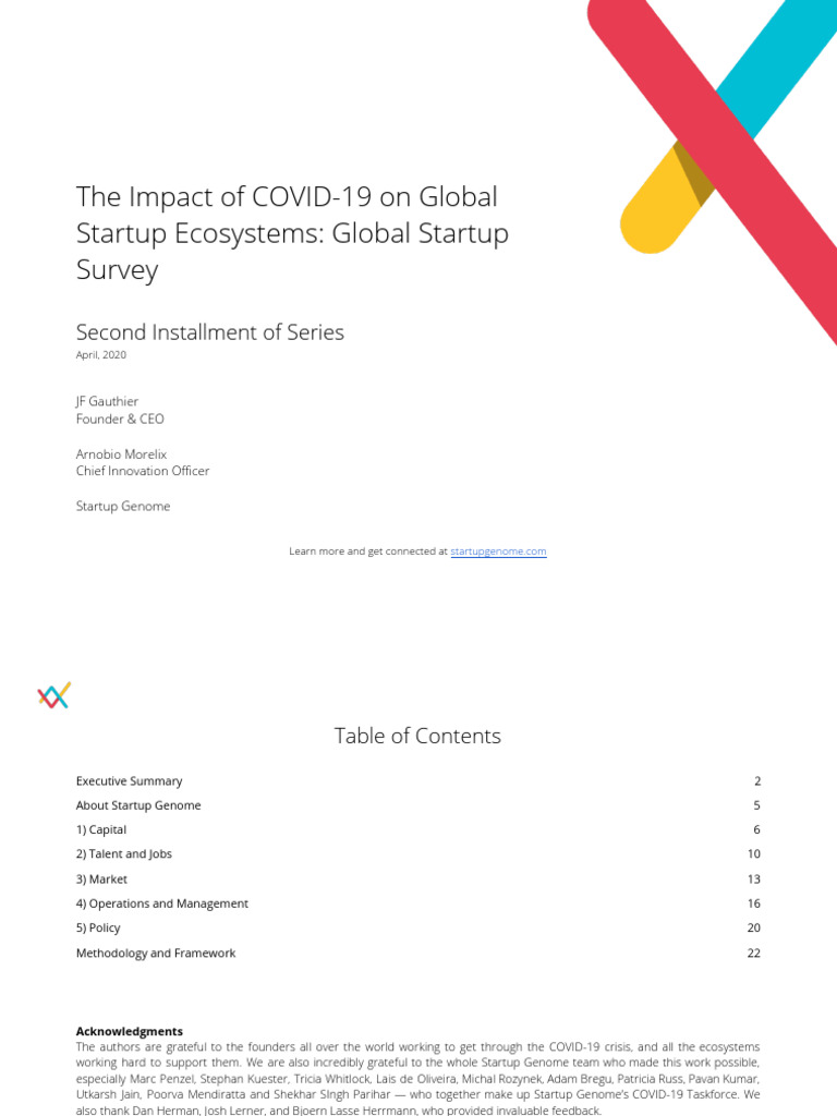 Global Startup Survey COVID-19 and Startup Ecosystems Report Series v1 ...