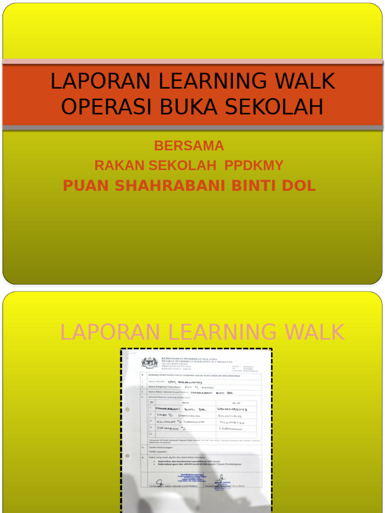 Laporan Learning Walk 1.0 | PDF