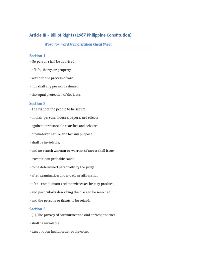 Bill of Rights Cheat Sheet For Angel | PDF | Search And Seizure ...
