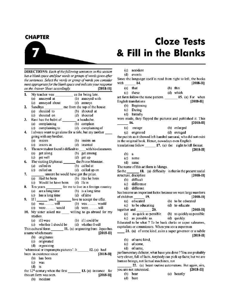 Cloze Test | PDF