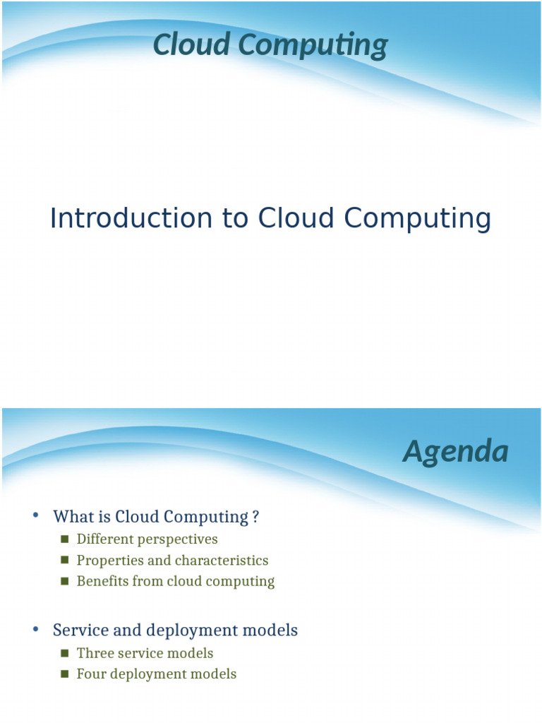 Introduction To Cloud Computing | PDF | Cloud Computing | Software As A ...