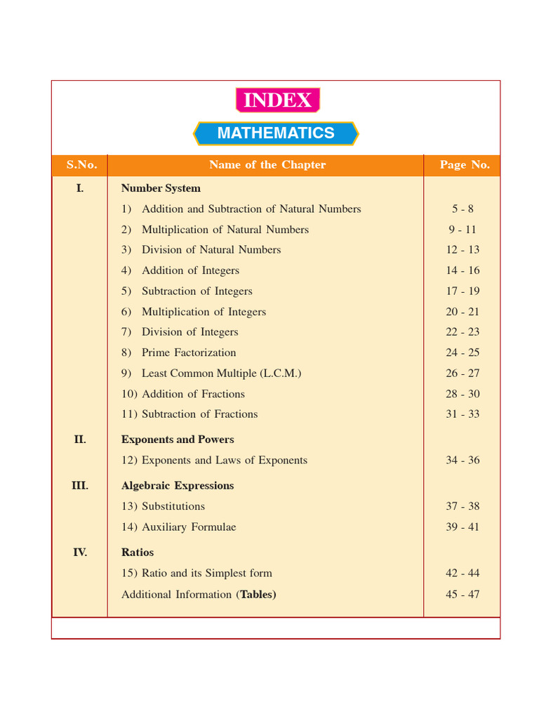 6th Maths SRP (Techno-Civils) 25-26 | PDF | Division (Mathematics ...
