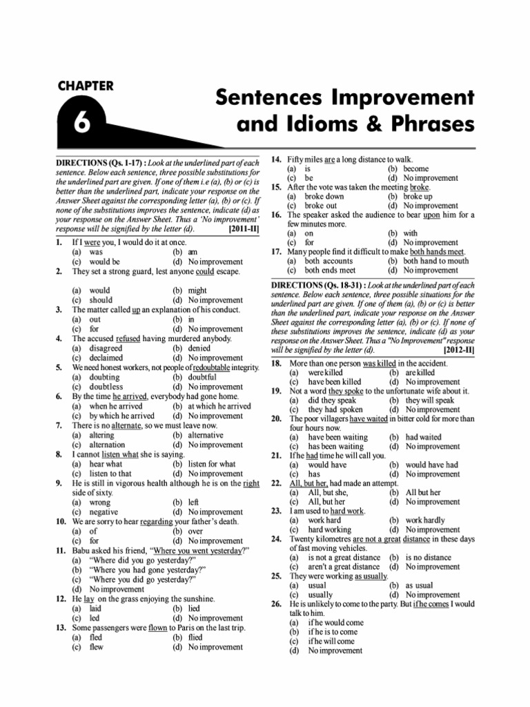 Sentence Improvement | PDF