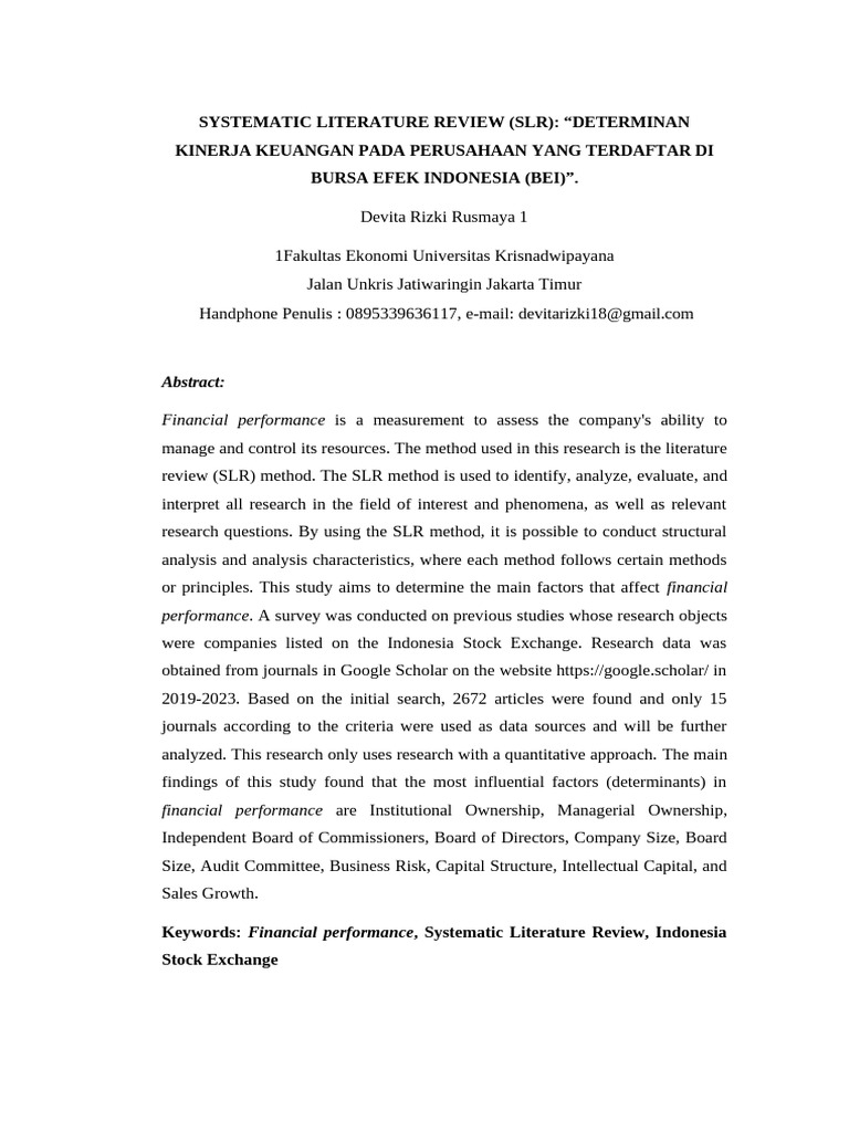 Contoh SLR Devita Rizki R-2134031015 | PDF