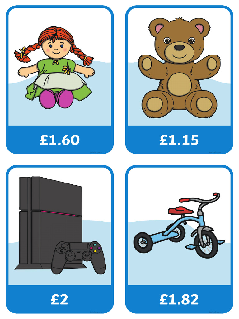 Toy Shop Prices Flashcards Ver 2 | PDF