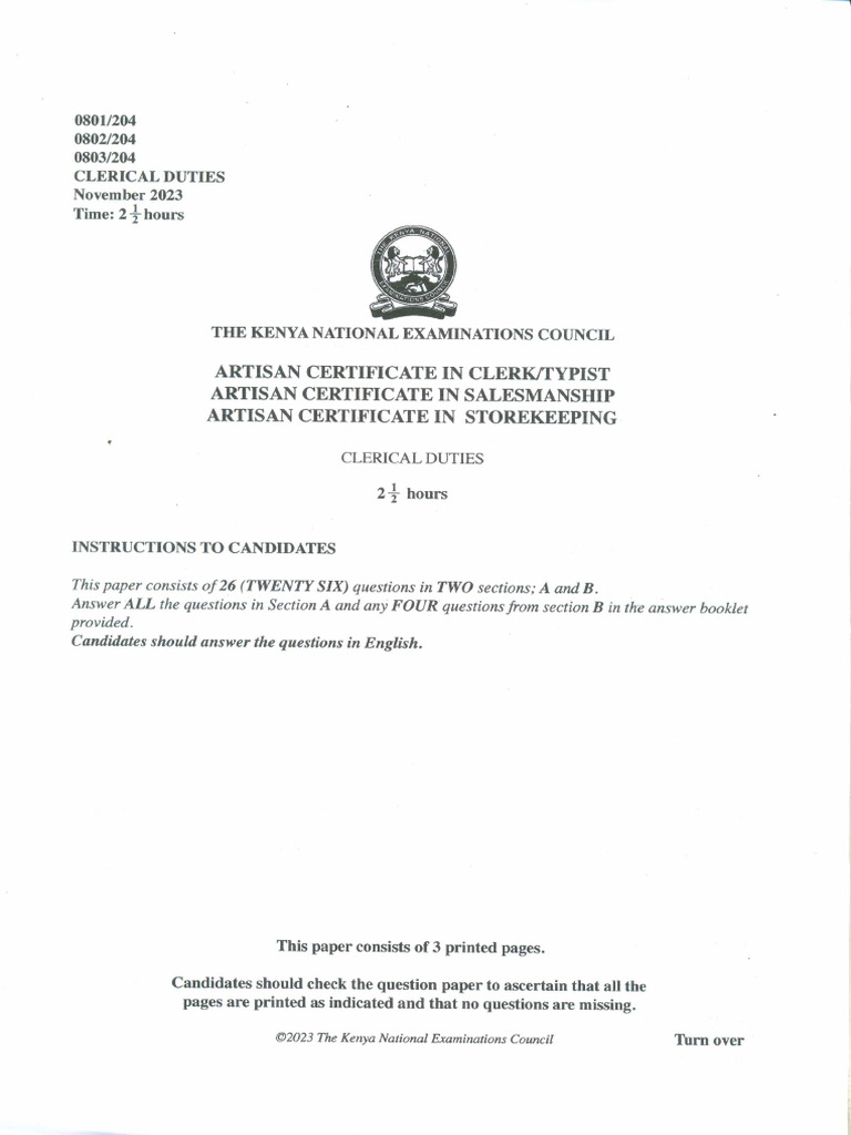 Clerical Duties0001 - 2 | PDF