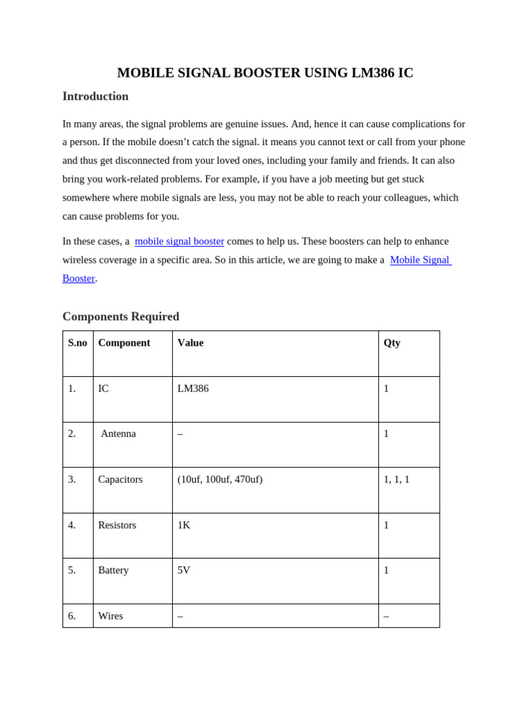 Signal Ceel Booster | PDF