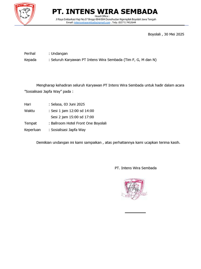 Sosialisasi Japfa Way PT So Good Food | PDF