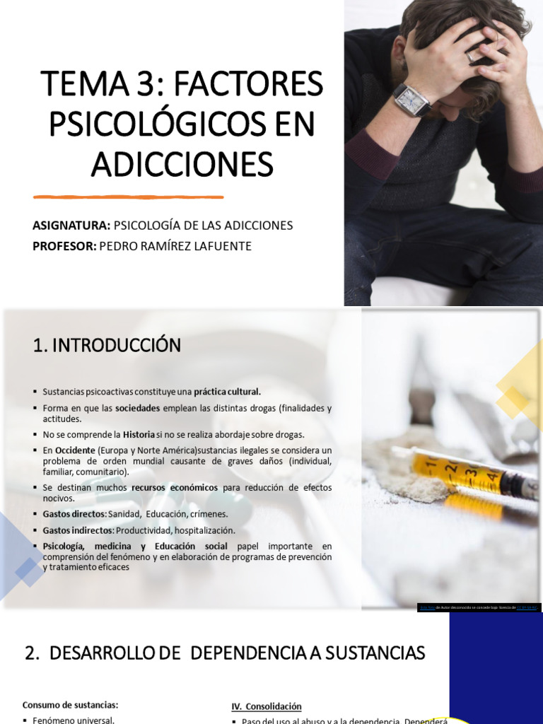 Tema 3 Factores Psicologicos en Las Adicciones Psi 1 | PDF | La dependencia de sustancias ...