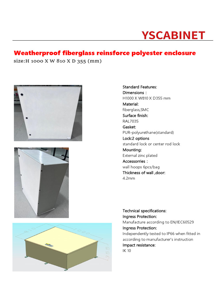 Data Sheet of Polyester Box 1000x810x355mm | PDF