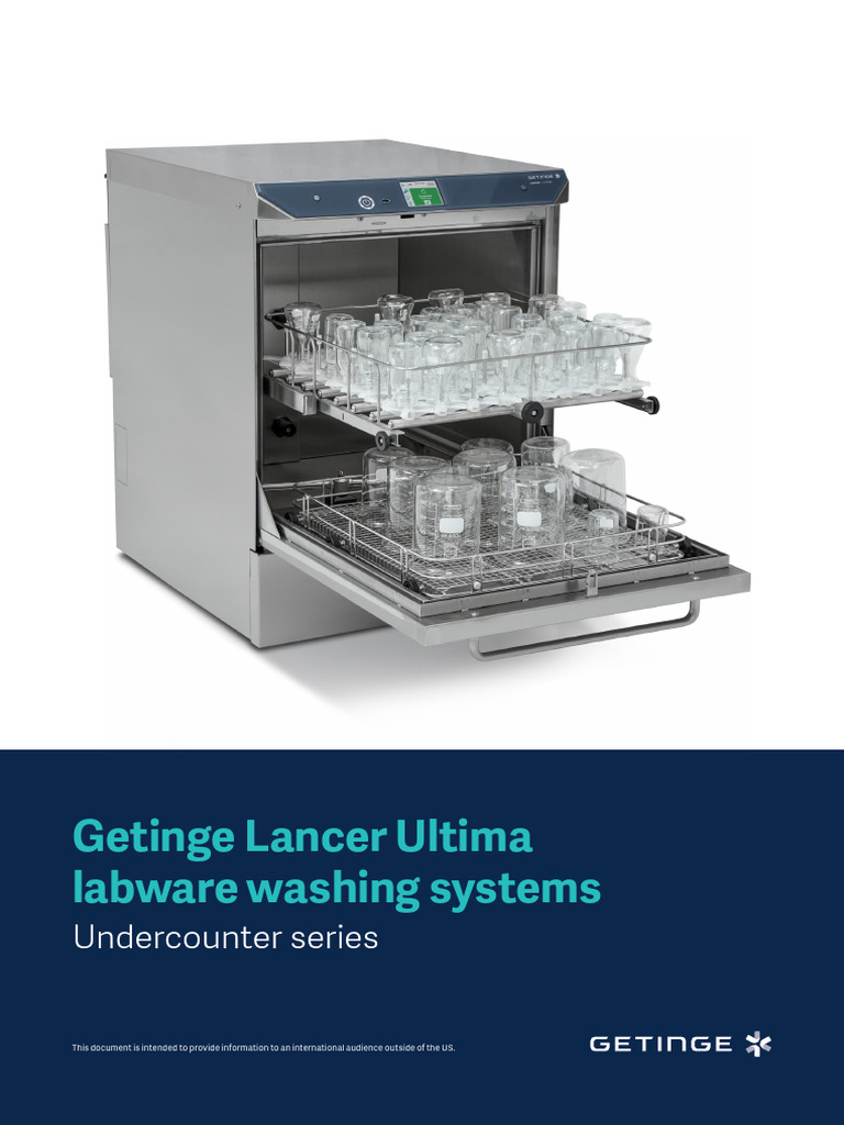 Getinge Lancer Ultima Undercounter Washers | PDF | Washing Machine