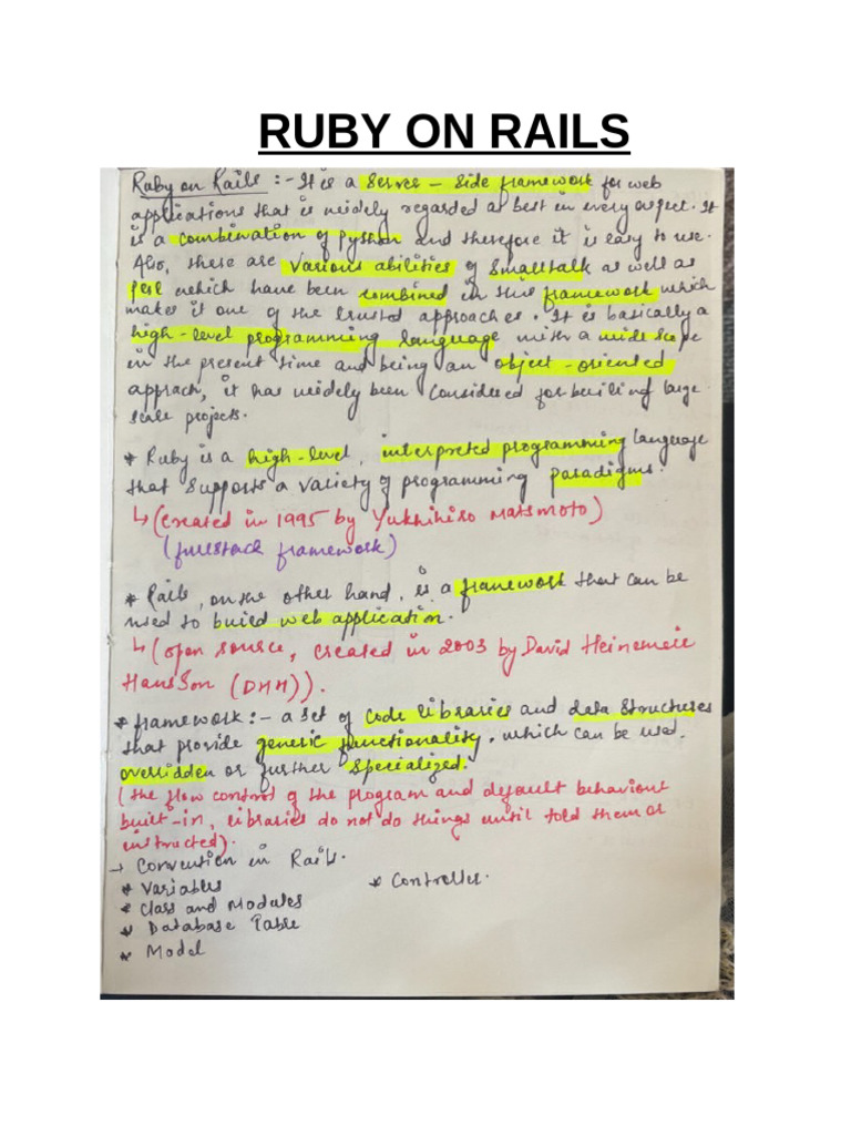 Ruby On Rails Notes Aish | PDF
