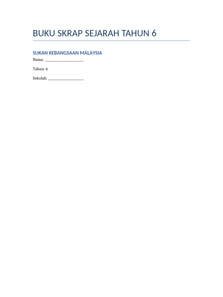 Buku Skrap Sukan Kebangsaan | PDF