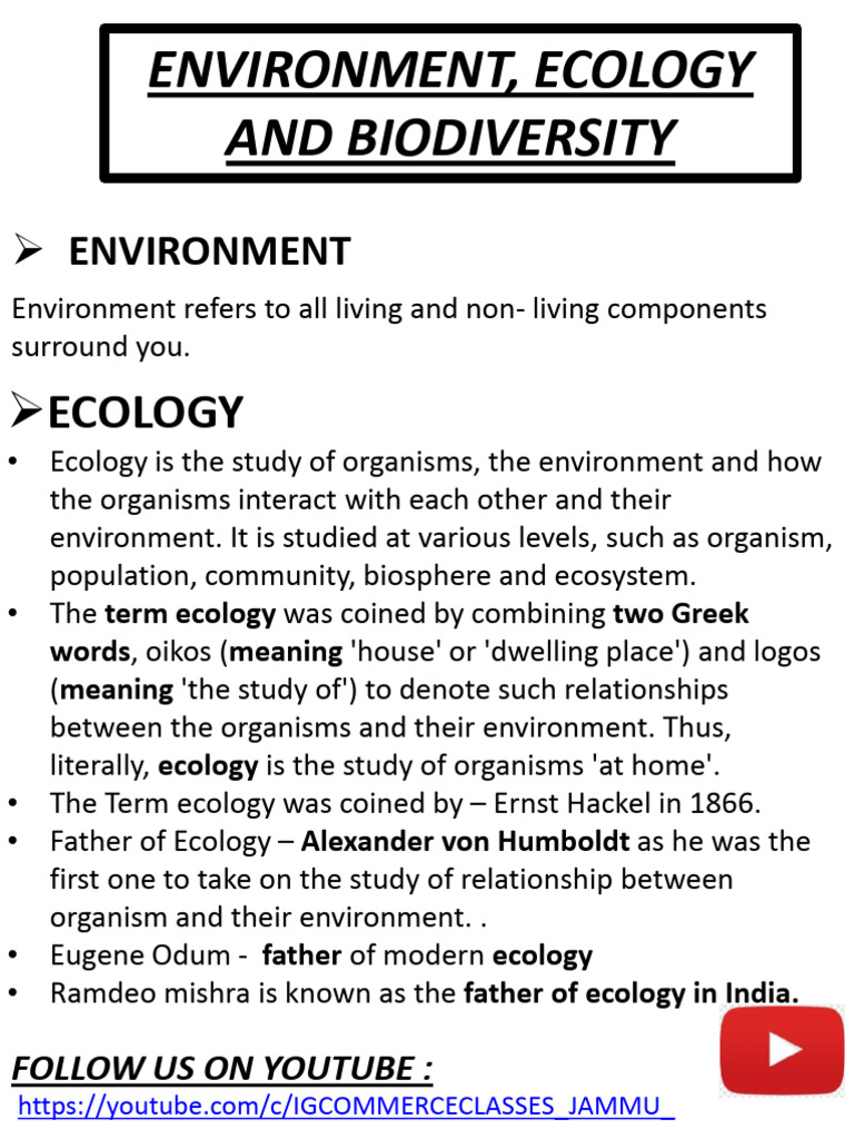Environmental Ecology and Biodiversity( Complete) | PDF | Primary Production | Food Web