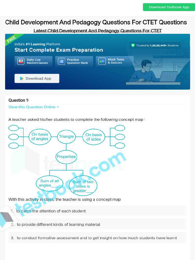 Child Development and Pedagogy Questions For Ctet ...