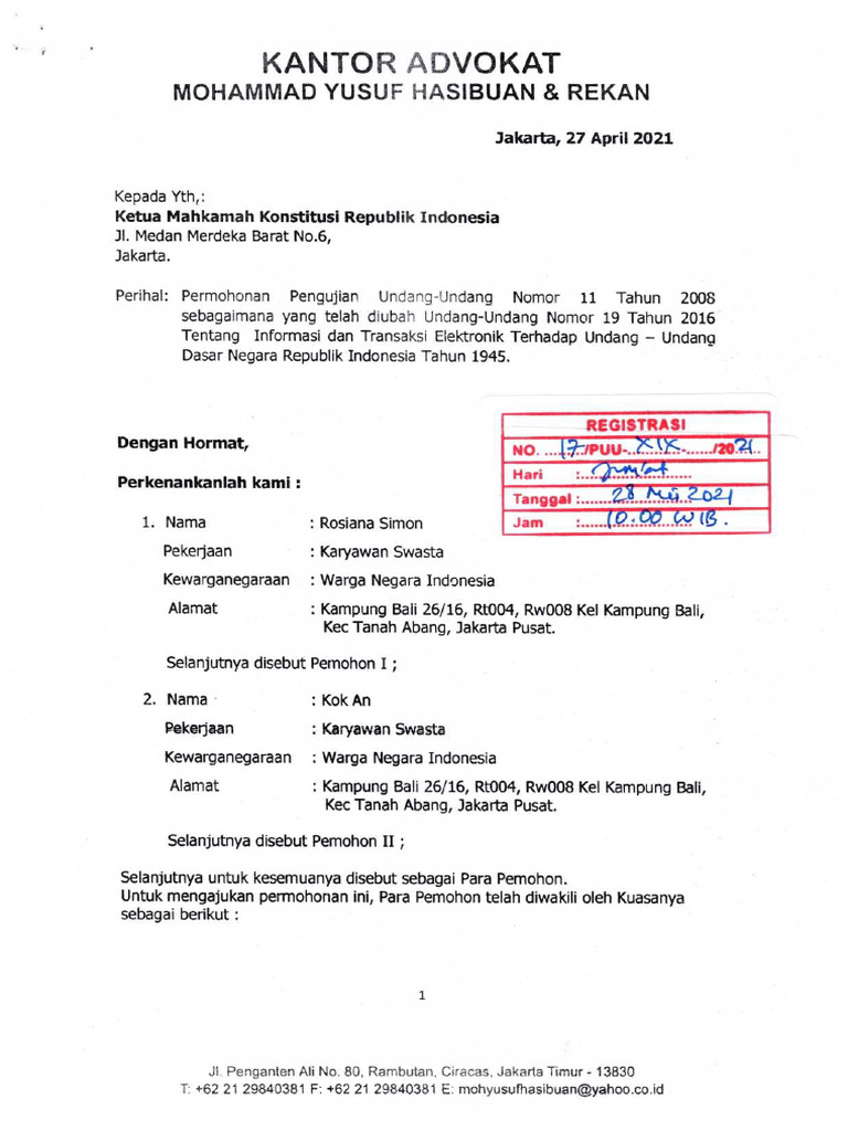 Berkasreg 3369 Permohonan Registrasi 17 Puu Xix 2021 Pdf Pdf