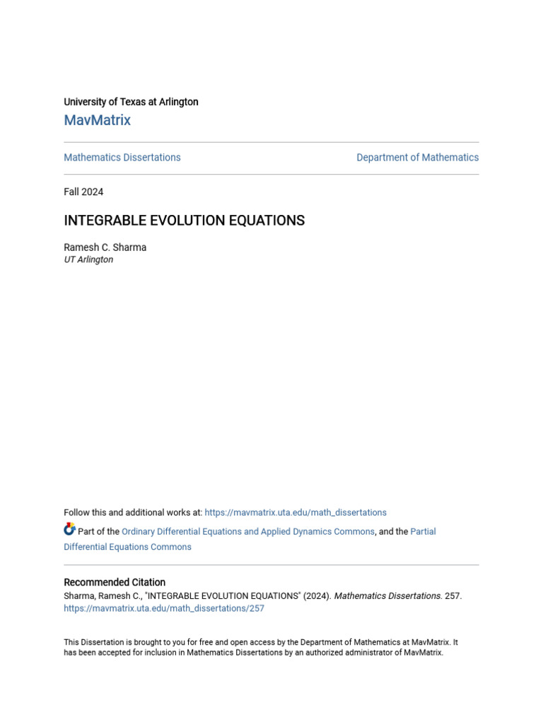 Integrable Evolution Equations | PDF | Nonlinear System | Equations