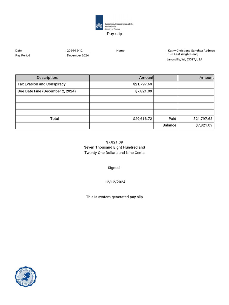 Netherlands Payslip Summary | PDF