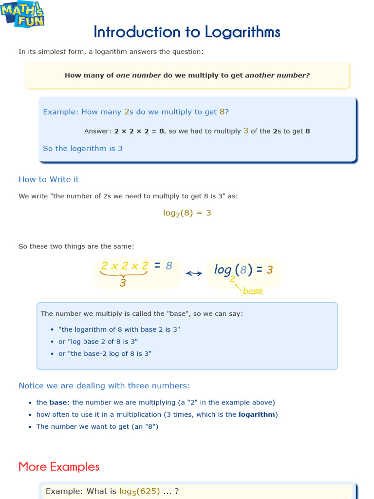 Introduction To Logarithms | PDF | Exponentiation | Logarithm