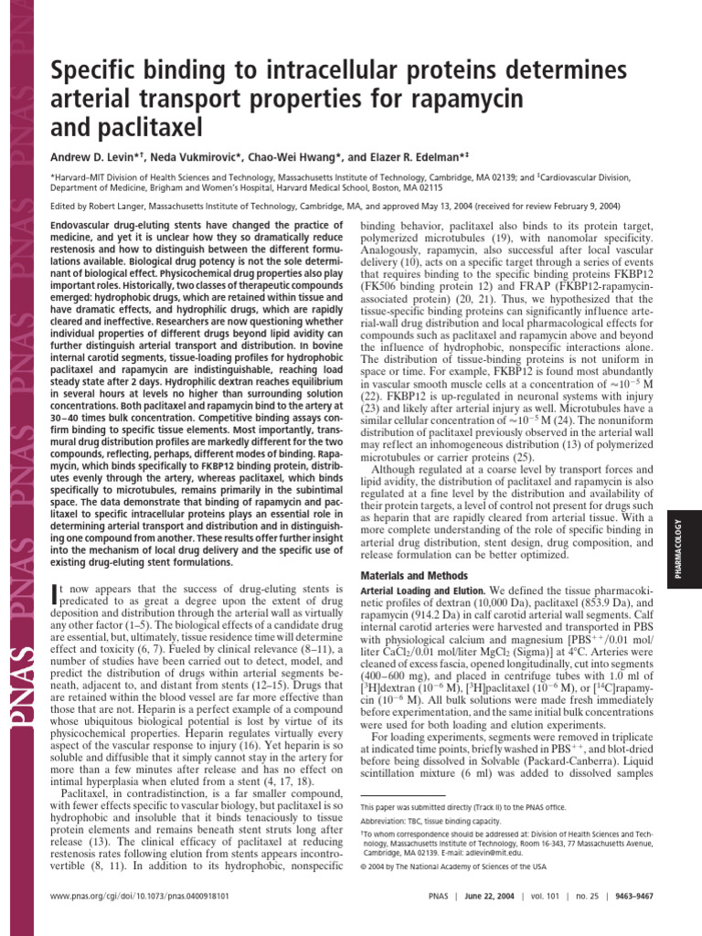 Specific Binding To Intracellular Proteins Determines | PDF ...