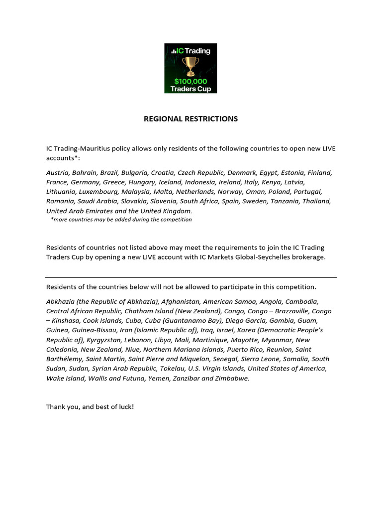 Ict Cup Regional Restrictions | PDF