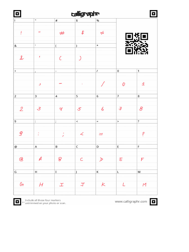 Calligraphr Template 1 | PDF