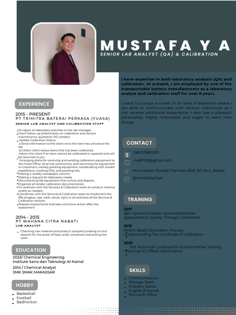 CV Mustafa Yinal Achyar - PDF Compressed | PDF | Laboratories