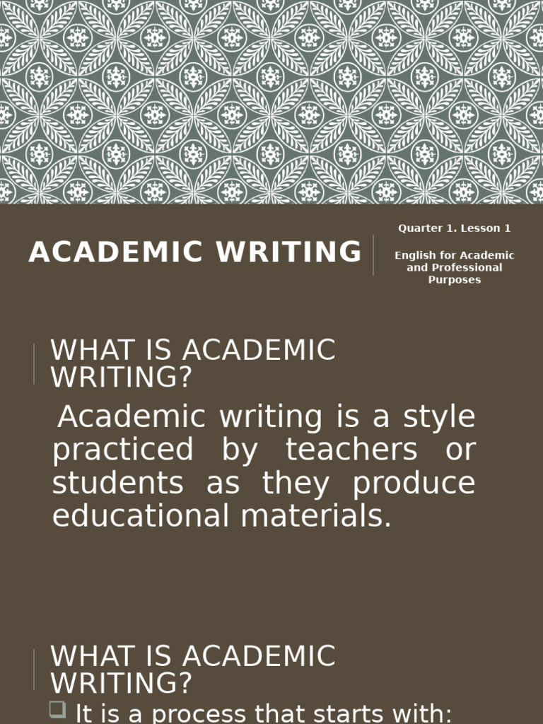 Lesson 1. Academic Writing | PDF | Learning | Cognition