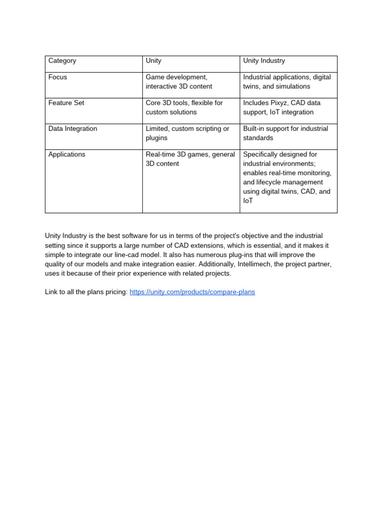 Unity Plans | PDF