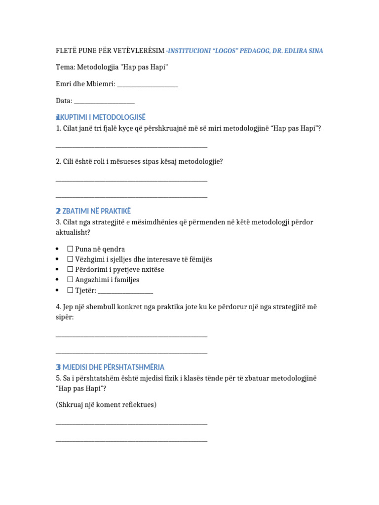 Flete Pune Vetevleresim Hap Pas Hapi | PDF