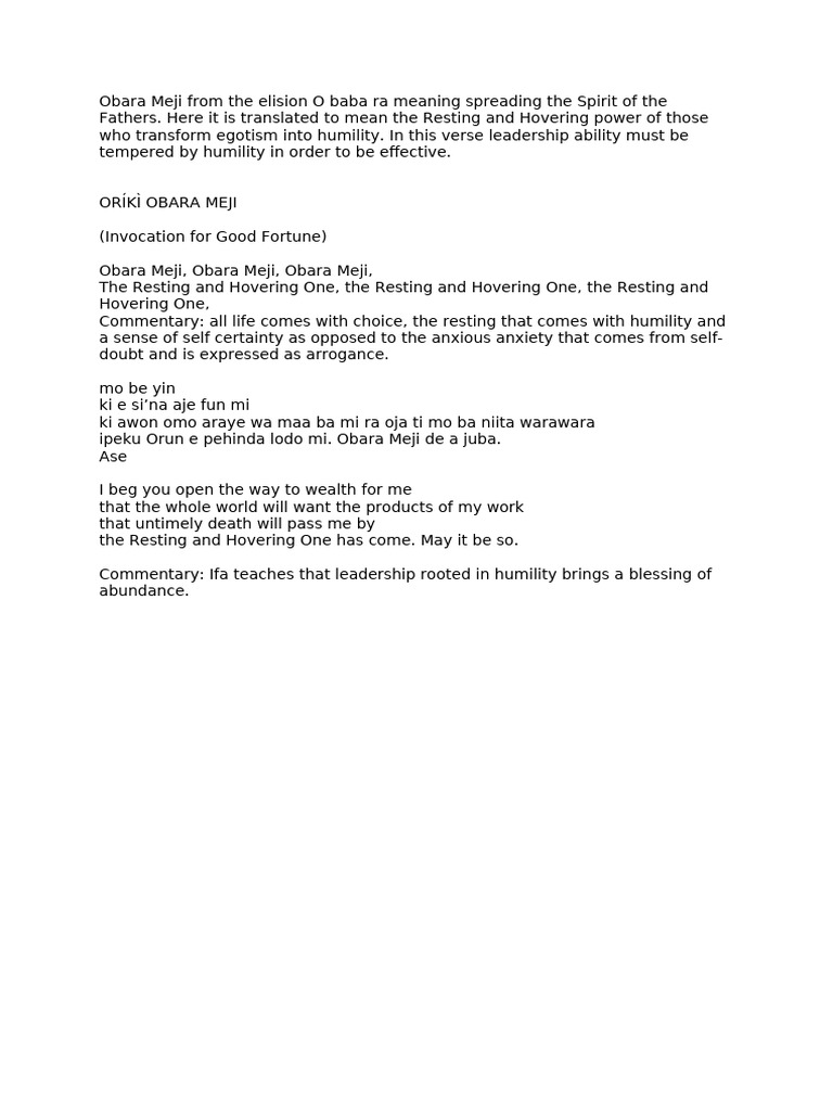 1 Obara Meji | PDF