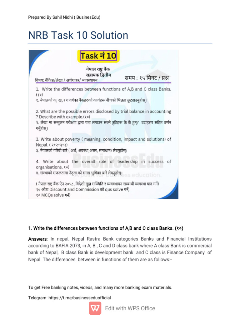 NRB Task 10 Solu-WPS Office | PDF | Poverty | Poverty & Homelessness