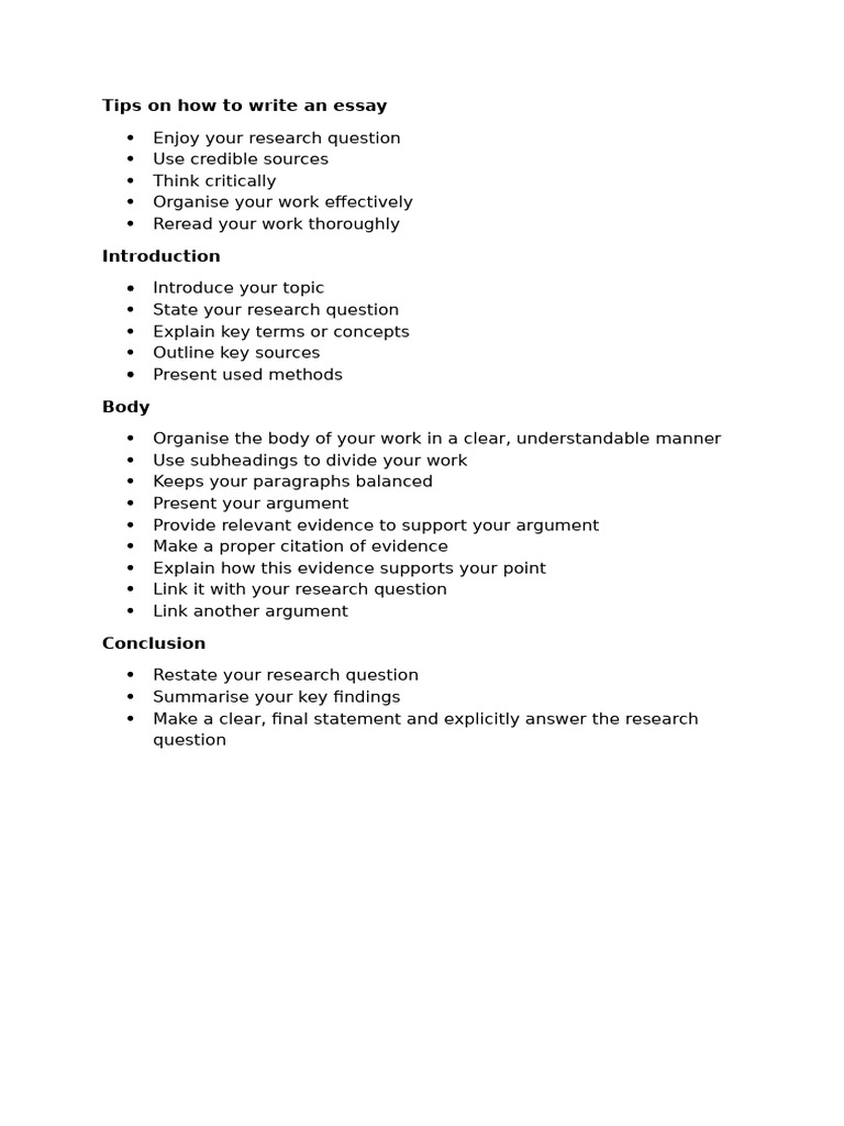 Essay Checklist | PDF