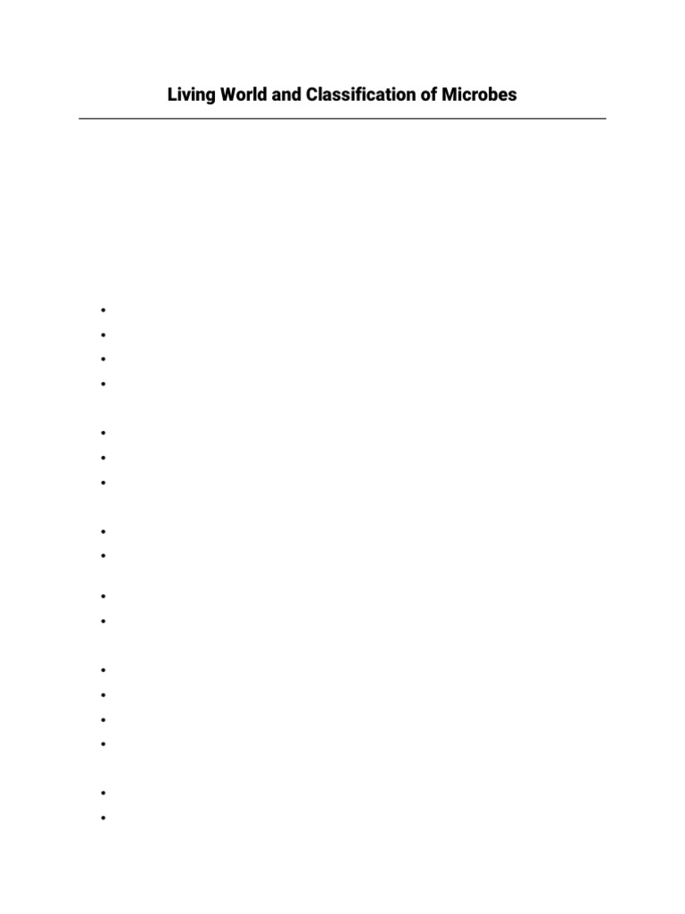 1 Living World and Classification of Microbes | PDF | Cell (Biology ...