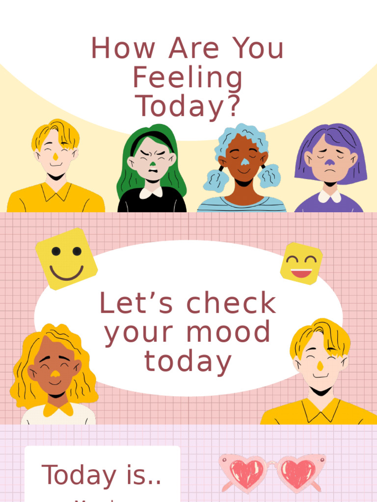 Yellow and White Cute Illustrative How You Feeling Presentation | PDF