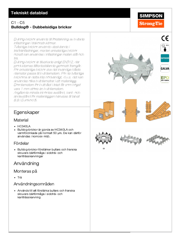 C1 C5 Bulldog Dubbelsidiga Brickor | PDF