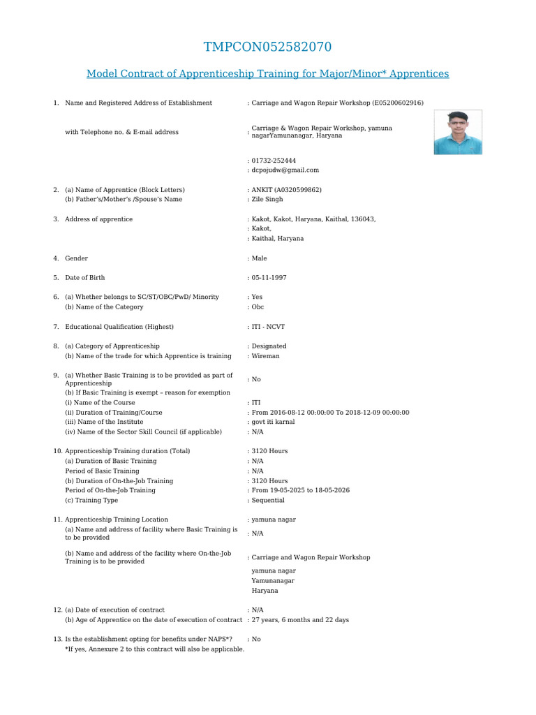 Contract | PDF | Apprenticeship | Contractual Term