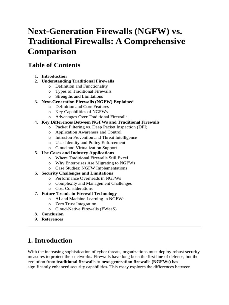 NGFW vs Traditional Firewalls Explained | PDF | Firewall (Computing ...