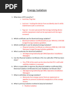 Positive Isolation Safety Procedure | PDF | Switch | High Voltage