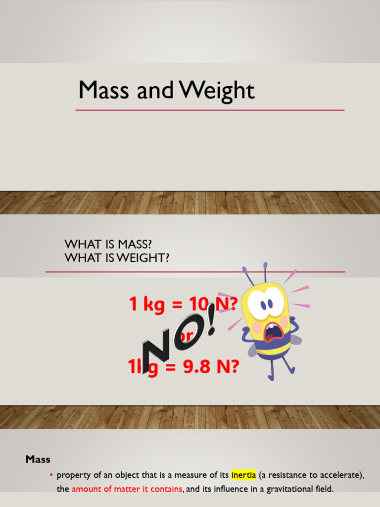 03 Mass, Weight and Density | PDF | Weight | Gravity
