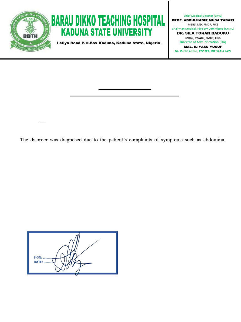 Medical Report for NYSC Redeployment | PDF