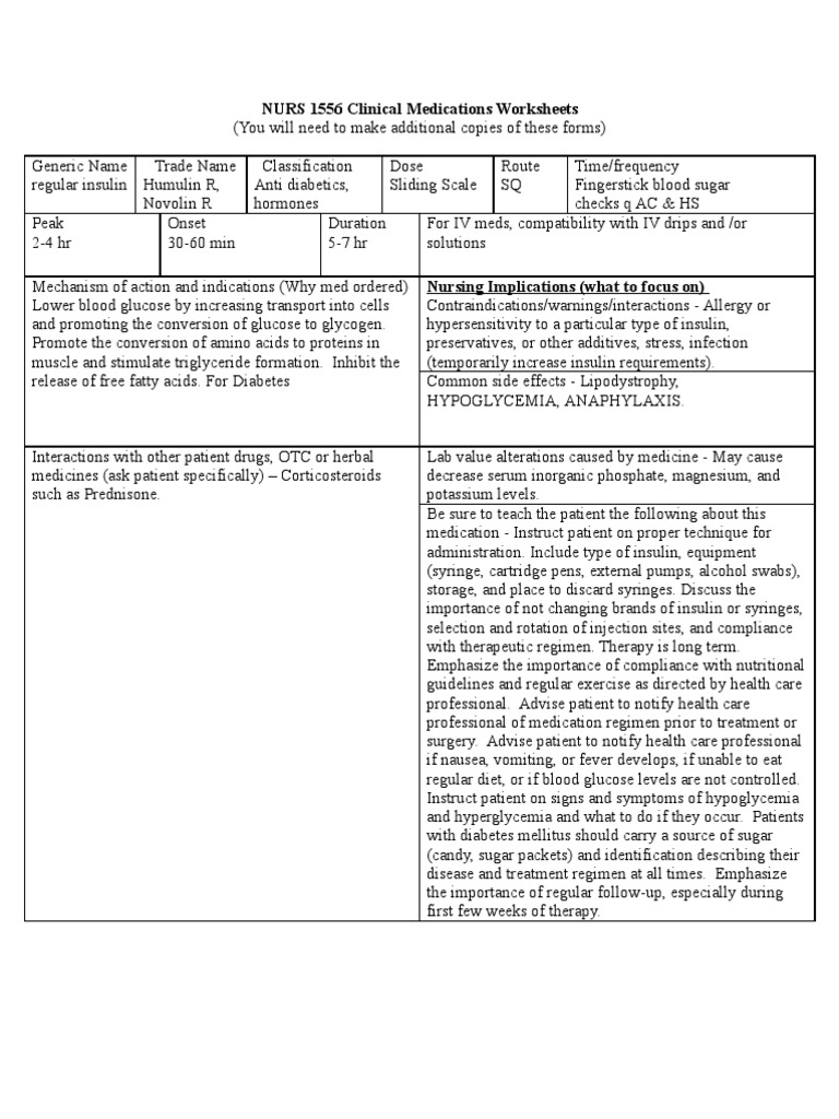 Humulin R, Novolin R | Hyperglycemia | Hypoglycemia