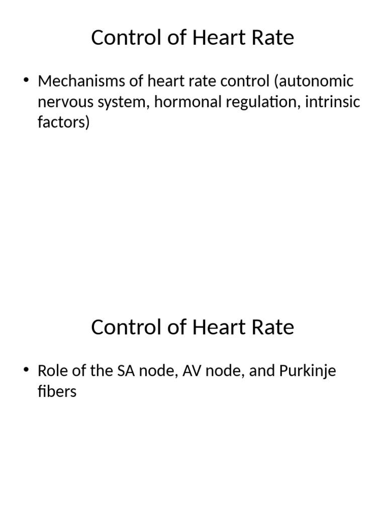 Heart Rate Control Mechanisms | PDF | Heart | Congenital Heart Defect