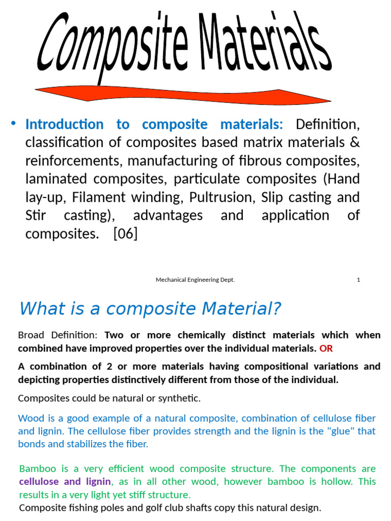 Composite Materials - Revised | PDF | Composite Material | Fibre Reinforced Plastic