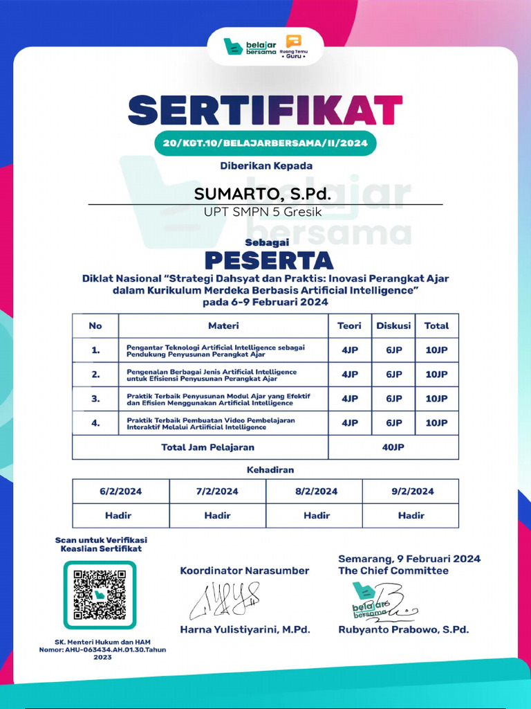 Perangkat Ajar Berbasis AI - SUMARTO | PDF