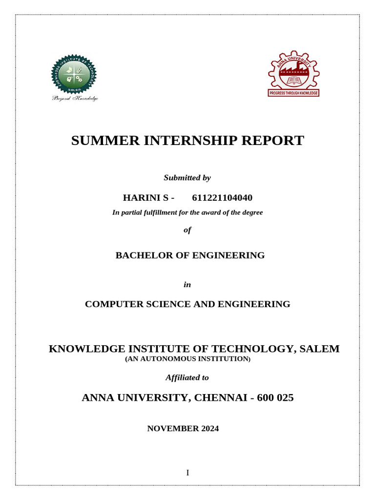 Java Development Internship Report | PDF | Java (Programming Language ...