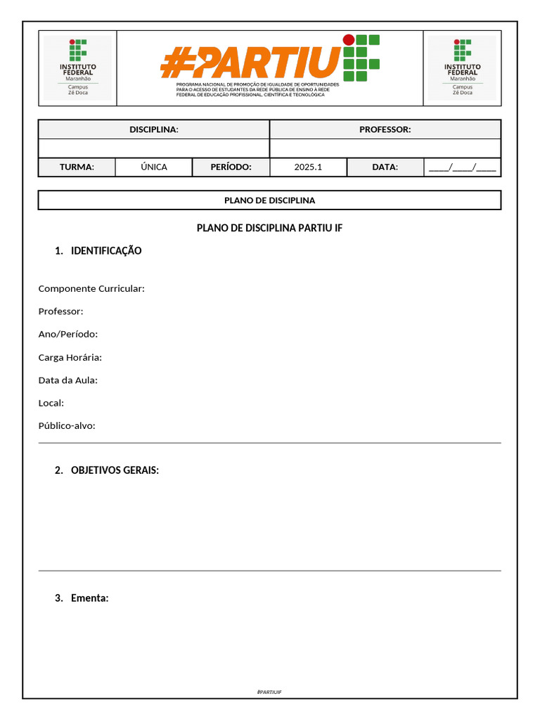 Plano de Disciplina | PDF
