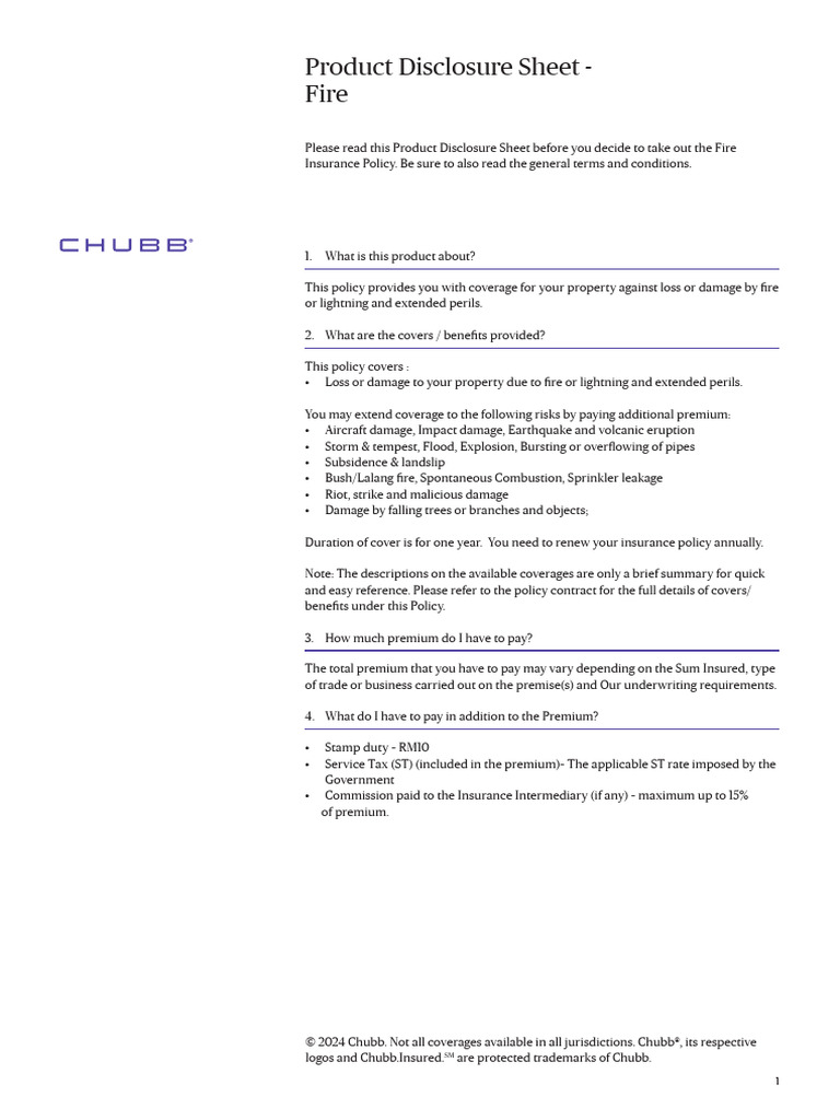 Fire Insurance Policy Overview and Benefits | PDF | Insurance | Private Law