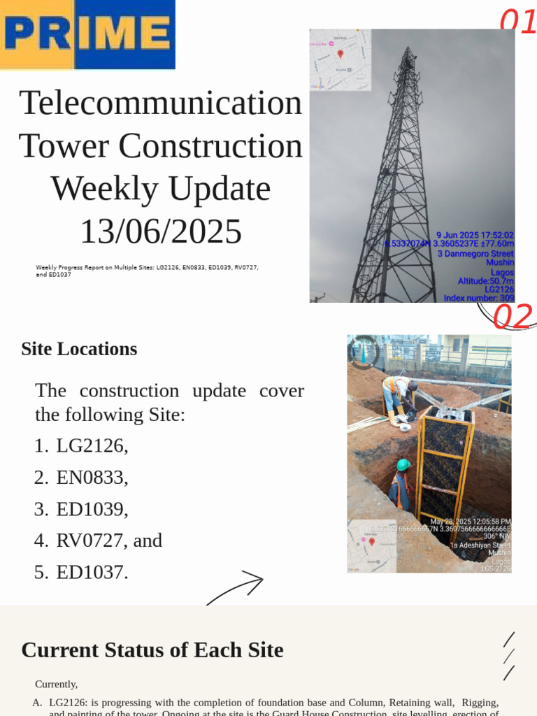 Telecommunication Tower Construction 13 June 2025 | PDF