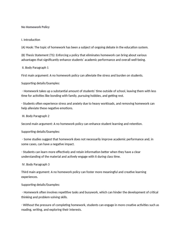 No Homework Pol-WPS Office | PDF